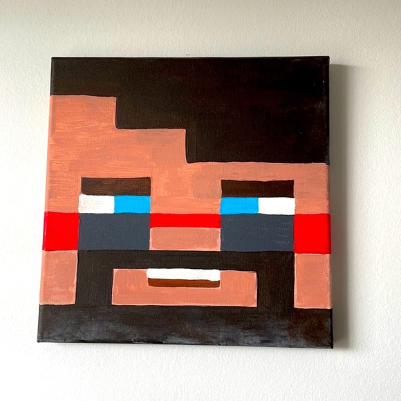 Art | Minecraftinspired Art Handpainted Art For Kids Room | Poshmark